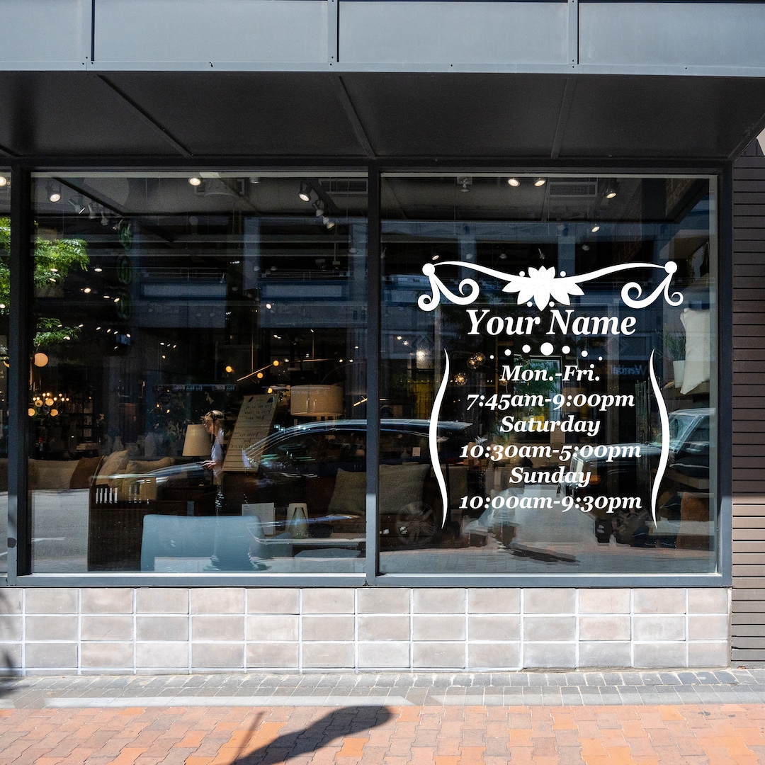 Custom Business Sign With Nice Lines Lotus Flowers and Personalized ...