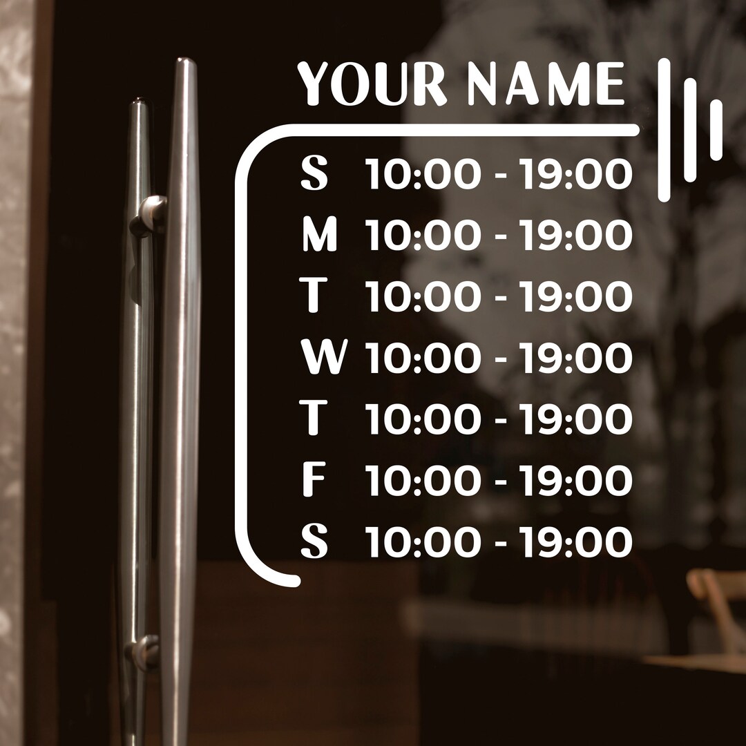 Personalized Gym Business Hours Sign Sticker for Doors - Custom Text ...