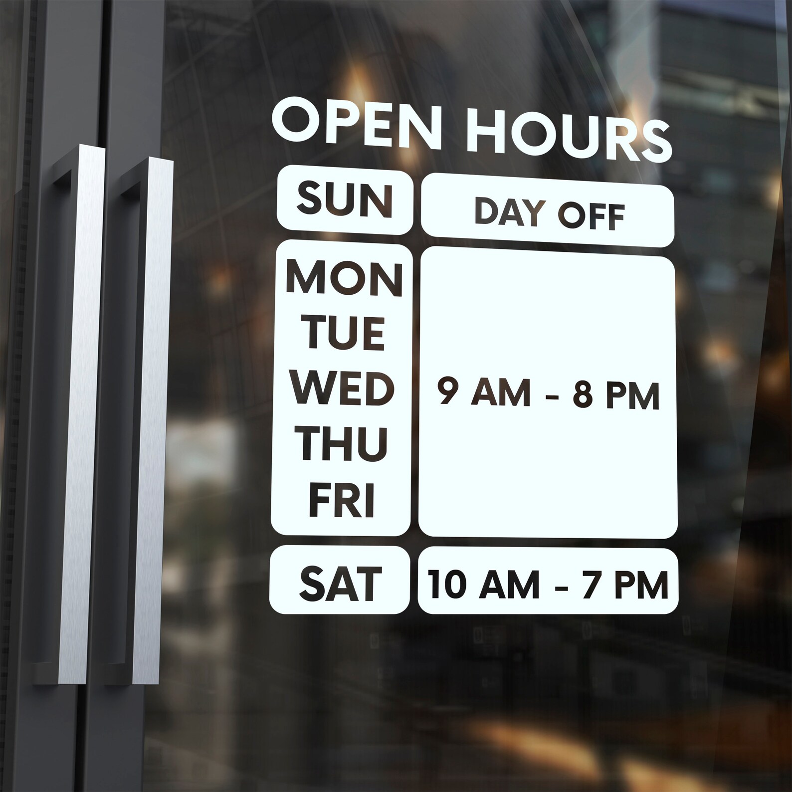 Vinyl Sticker Personalised Store Opening Hours Store Door - Etsy