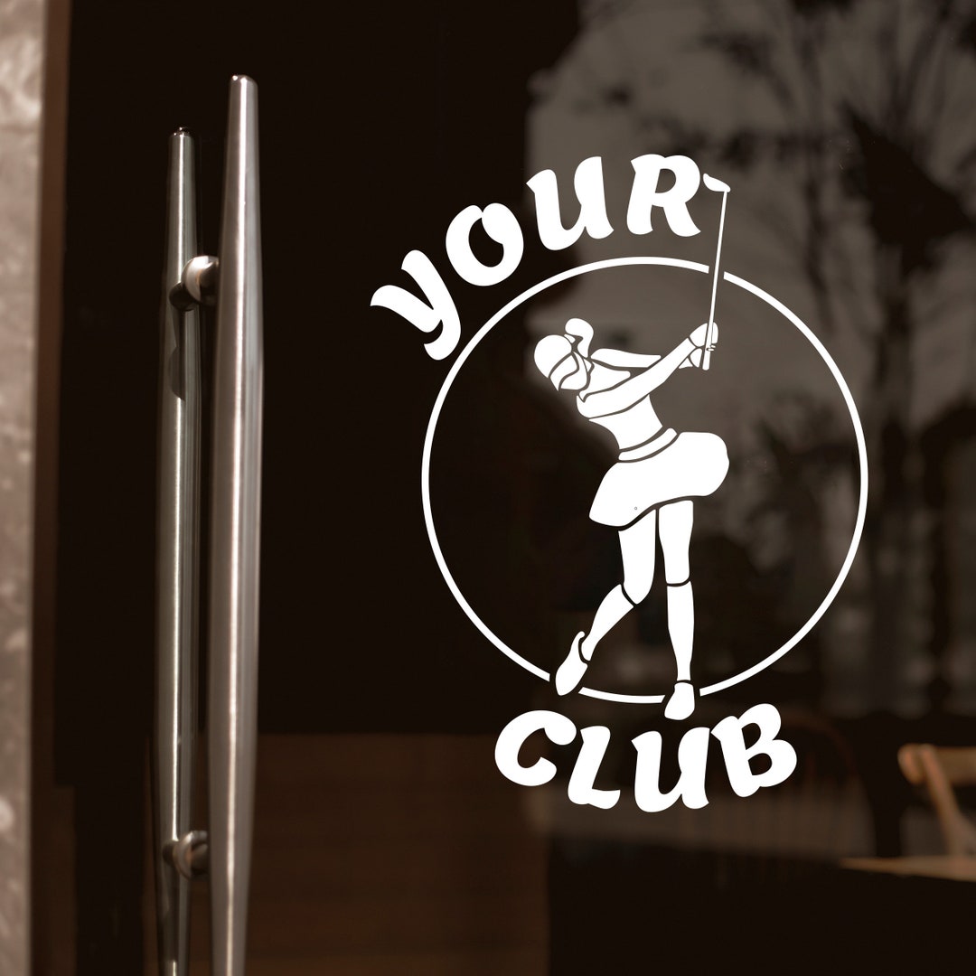 Cute Personalized Vinyl Wall Decal With Golf Player - Female Golf ...