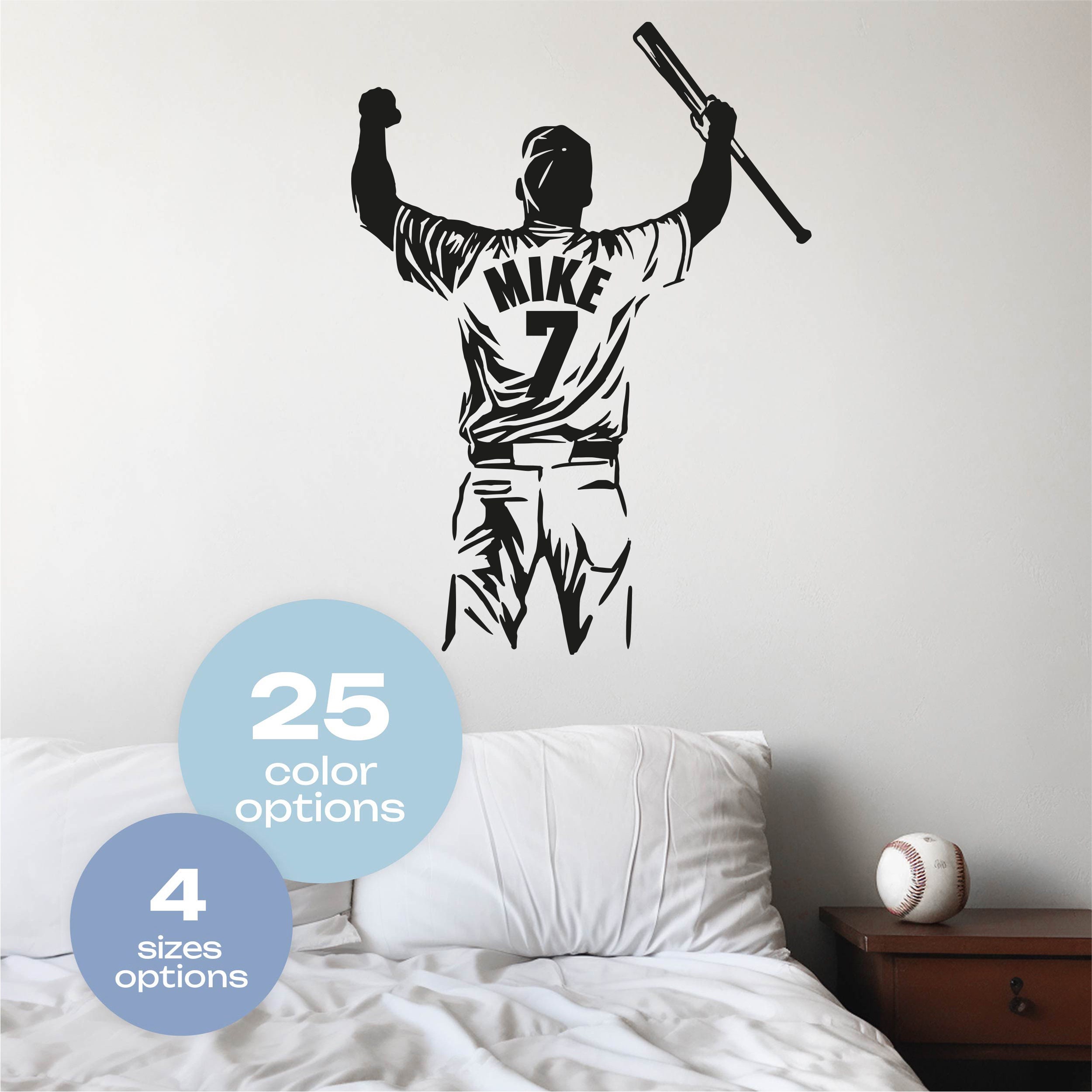 Custom Baseball Player Wall Decal Baseball Player Decal Wall Custom ...