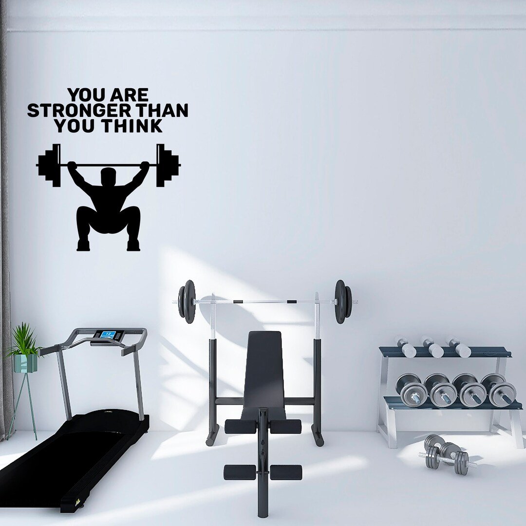 Gym Fitness Wall Decals Bodybuilder With Weights - Gym Wall Decals for ...