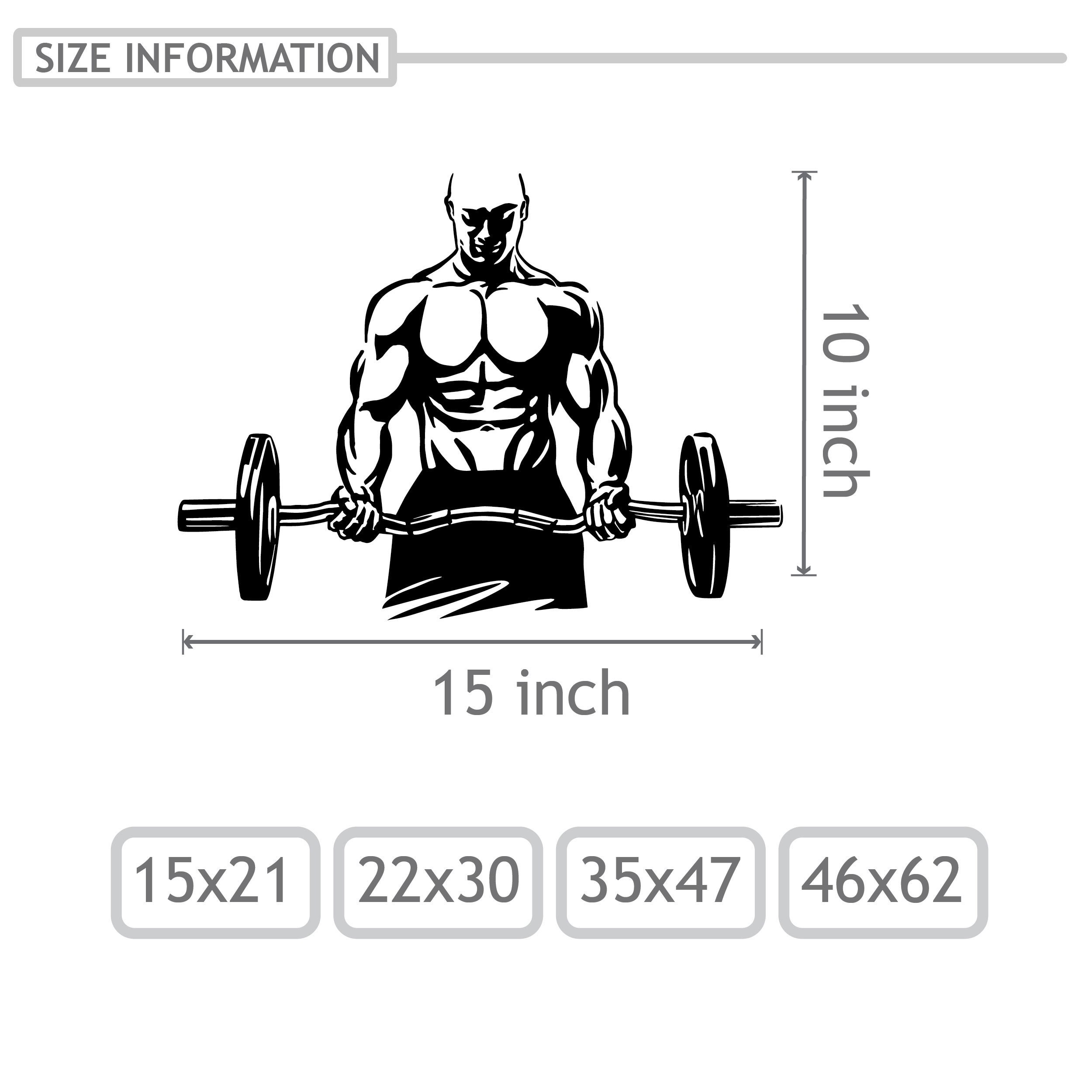 Gym Wall Decals Large Sportsman With Barbell Bodybuilder - Etsy