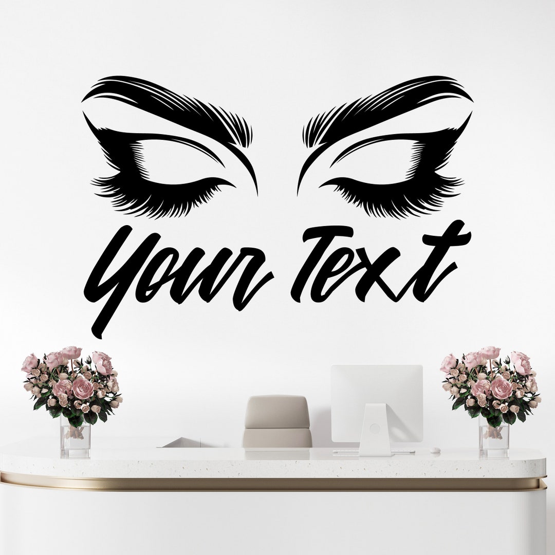 Eye Lash Wall Decal Make up Wall Stickers Eyelash Wall Decals Salon ...