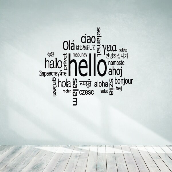 Welcome in Different Languages Wall Decal - Etsy