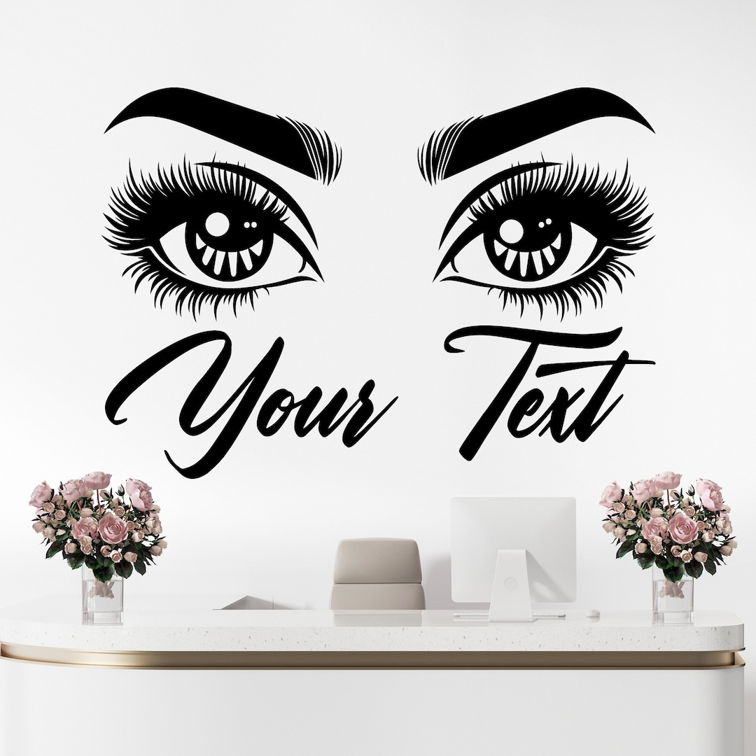 Wall Decals for Makeup Lash Decorations for Studio Eyebrow Wall Decal ...