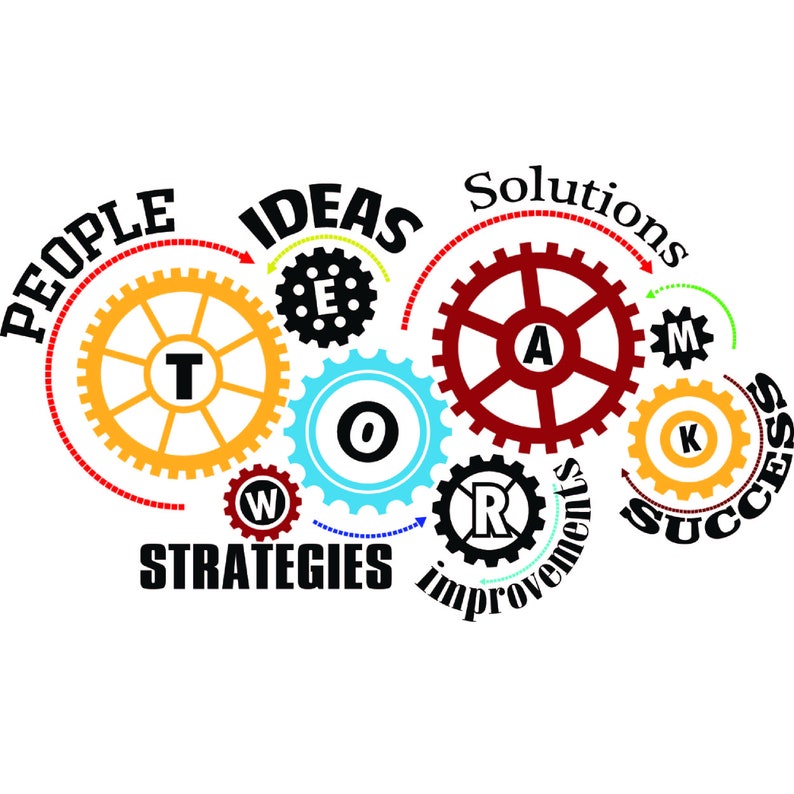 Large Office Decor Color Wall Decal Teamwork Success Stickers Large ...