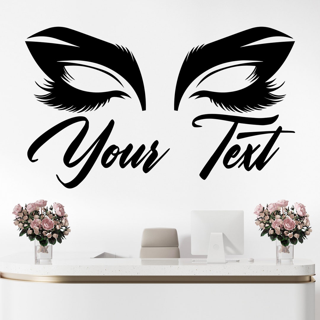 Eye Lash Wall Decal Make up Wall Stickers Eyelash Window Decal Eyelash ...