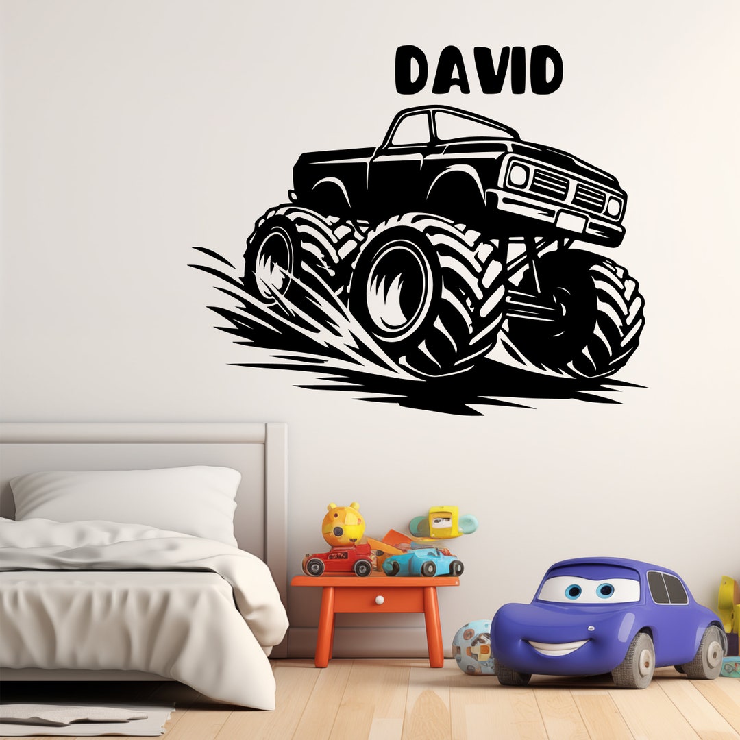 Monster Truck Decal for Walls Customized Room Stickers Monster Truck ...