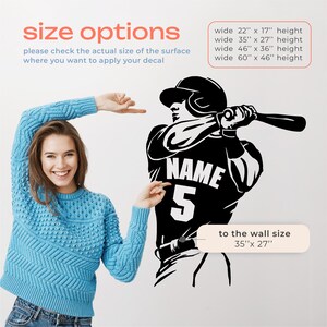 Custom Name Baseball Wall Decal Baseball Window Decals Personalized ...
