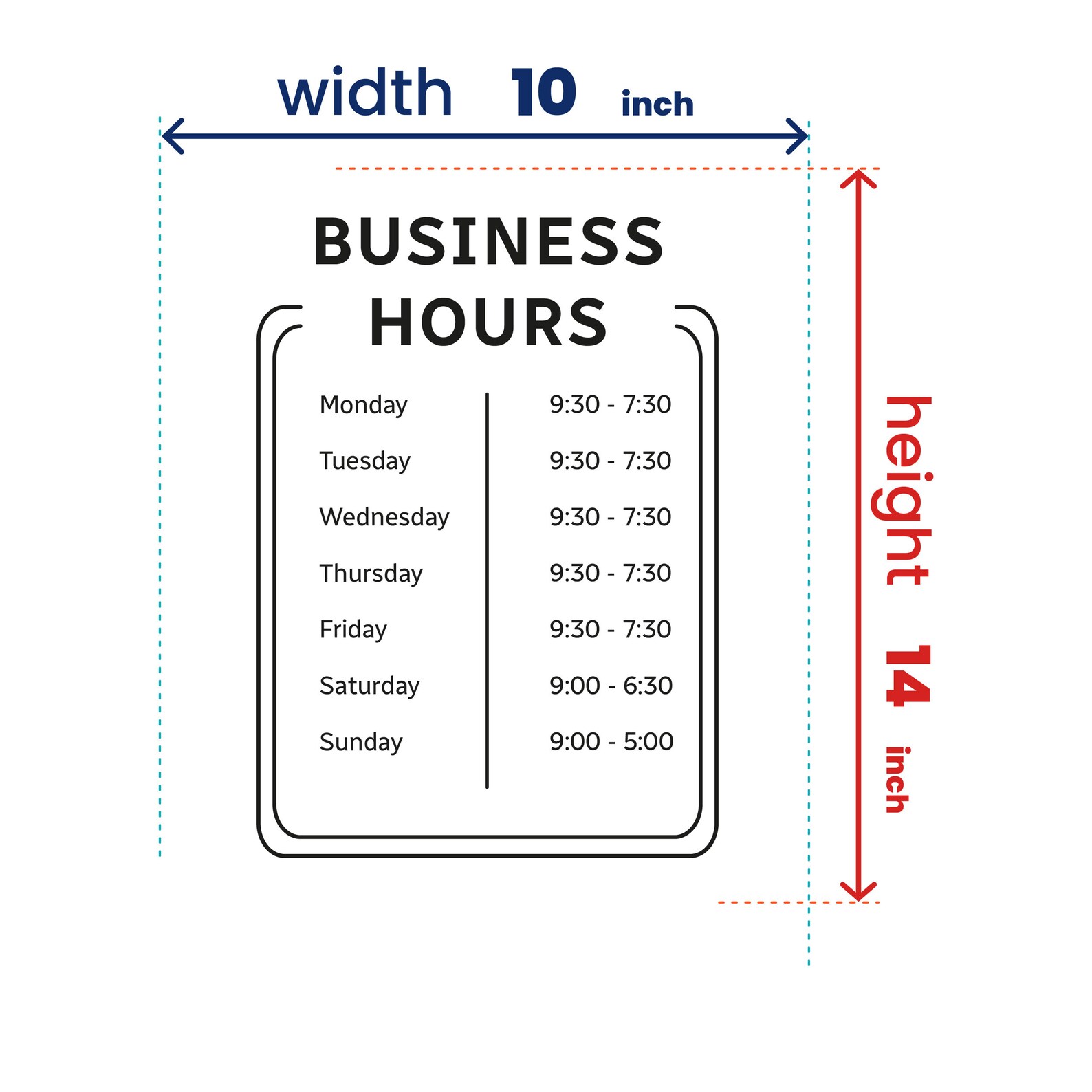 Custom Business Hours Sign - Storefront Decal - Restaurant Hours ...