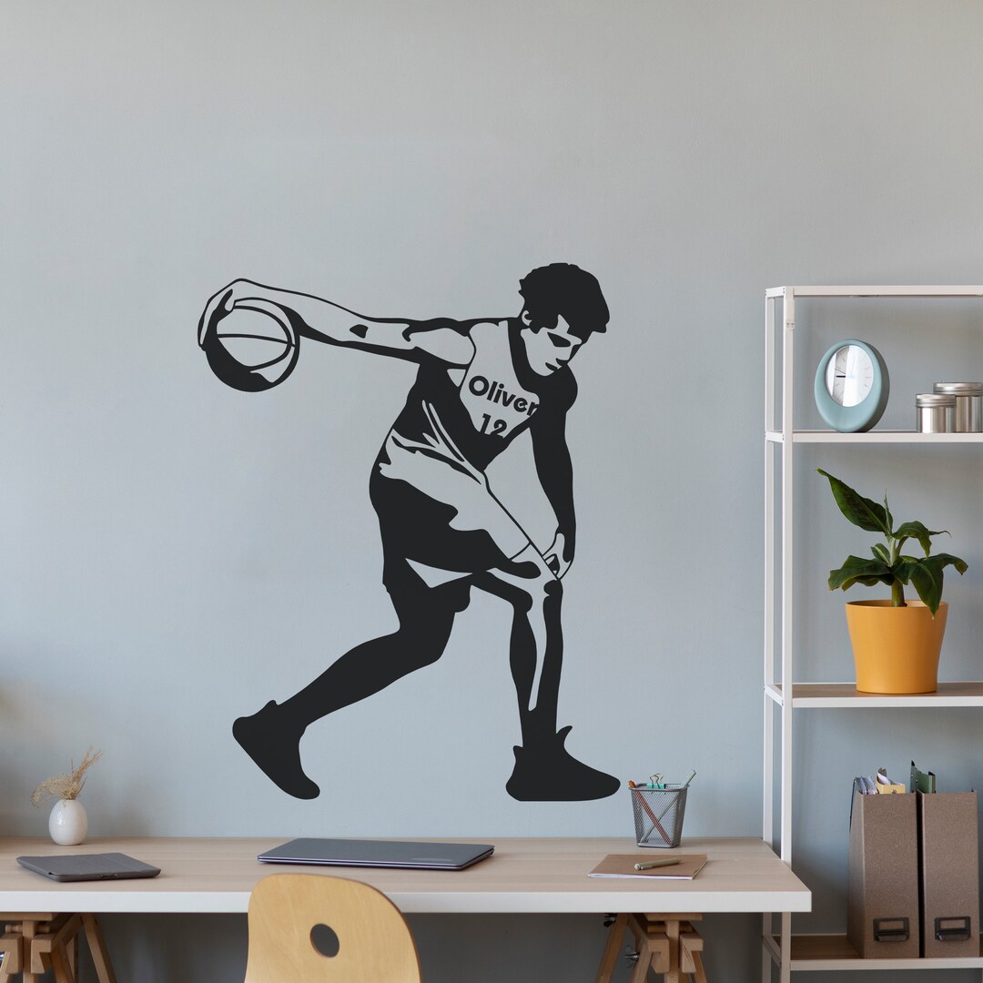Basketball Player Dribbling Ball Personalized Vinyl Decal Cars Doors ...