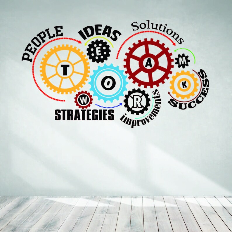 Large Office Decor Color Wall Decal Teamwork Success Stickers Large ...