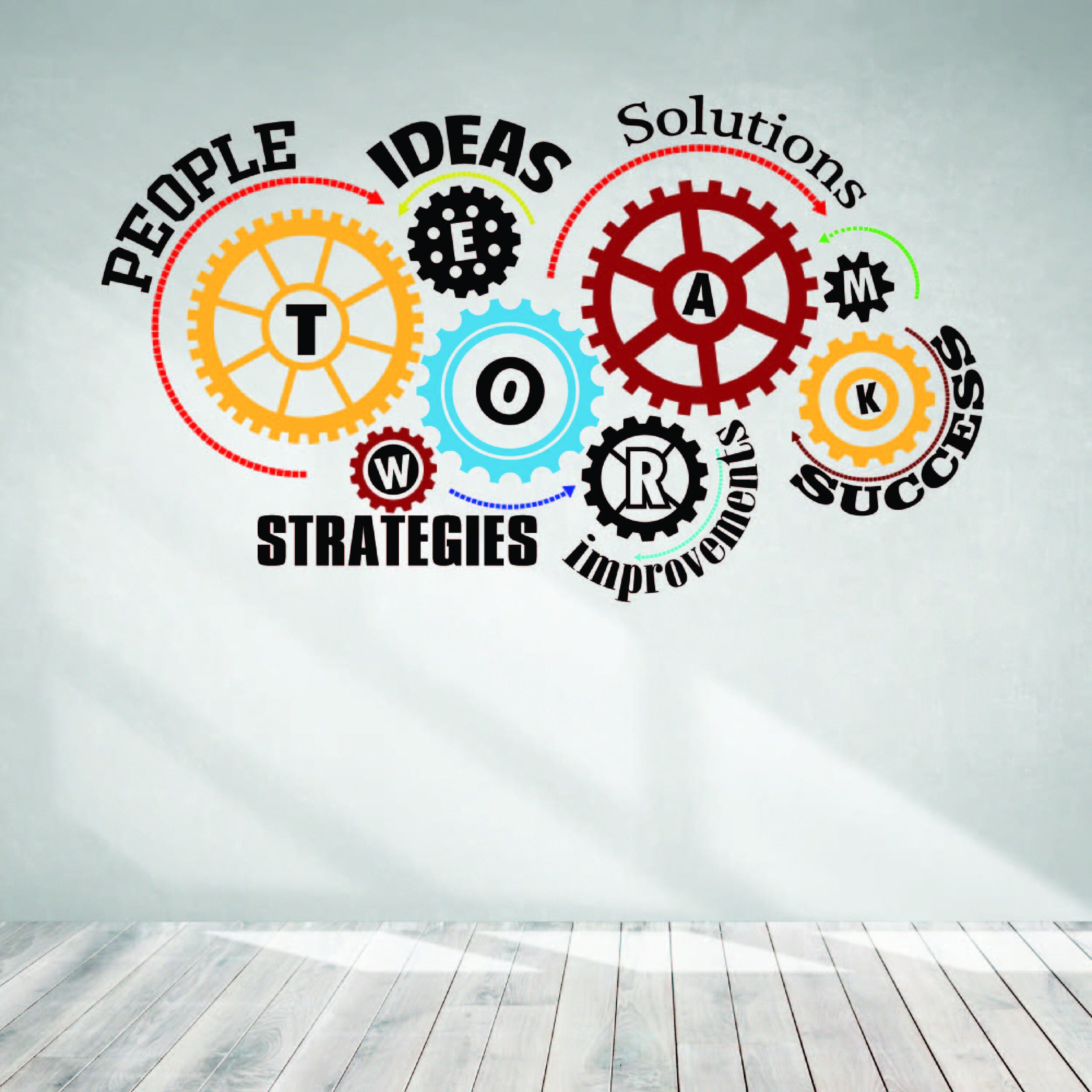 Large Office Decor Color Wall Decal Teamwork Success Stickers Large ...