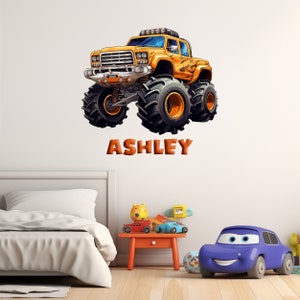 Monster Jam Wall Stickers Car Wall Decals for Boys Room Colored Monster ...