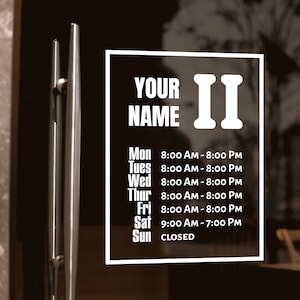 Timetable Gym Open Decal With Custom Name - Framed Gym Custom Signs for ...