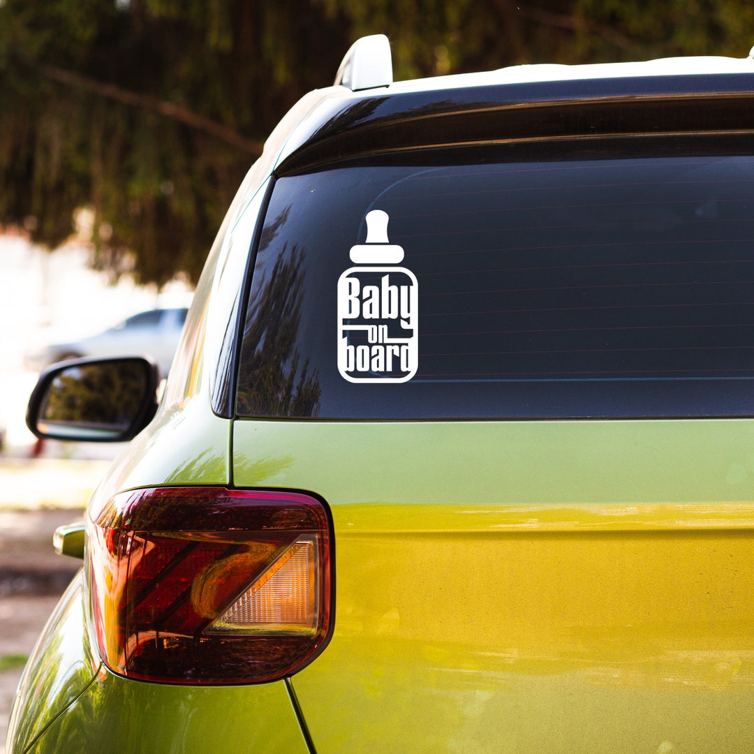 Baby on Board Car Sign Stickers A Cute and Funny Bottle for Babies ...