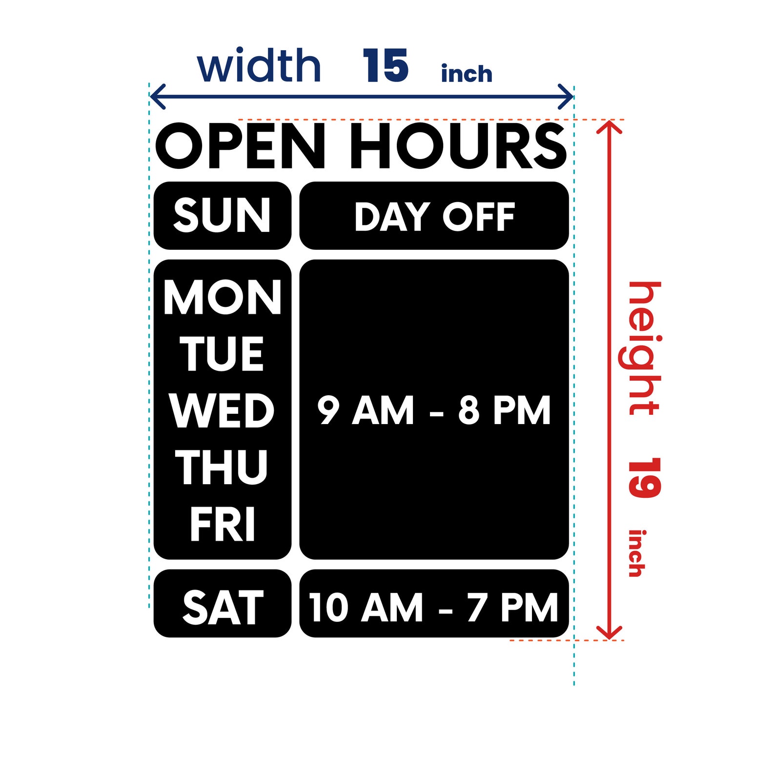 Vinyl Sticker Personalised Store Opening Hours Store Door - Etsy