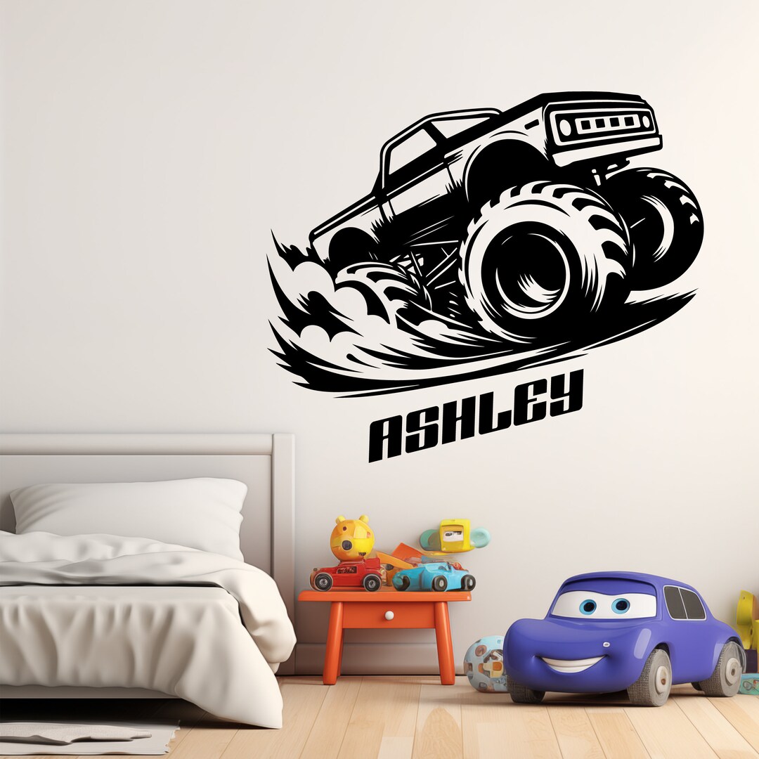 Monster Truck Wall Decals Monster Jam Wall Stickers Vinyl Decal Kids ...