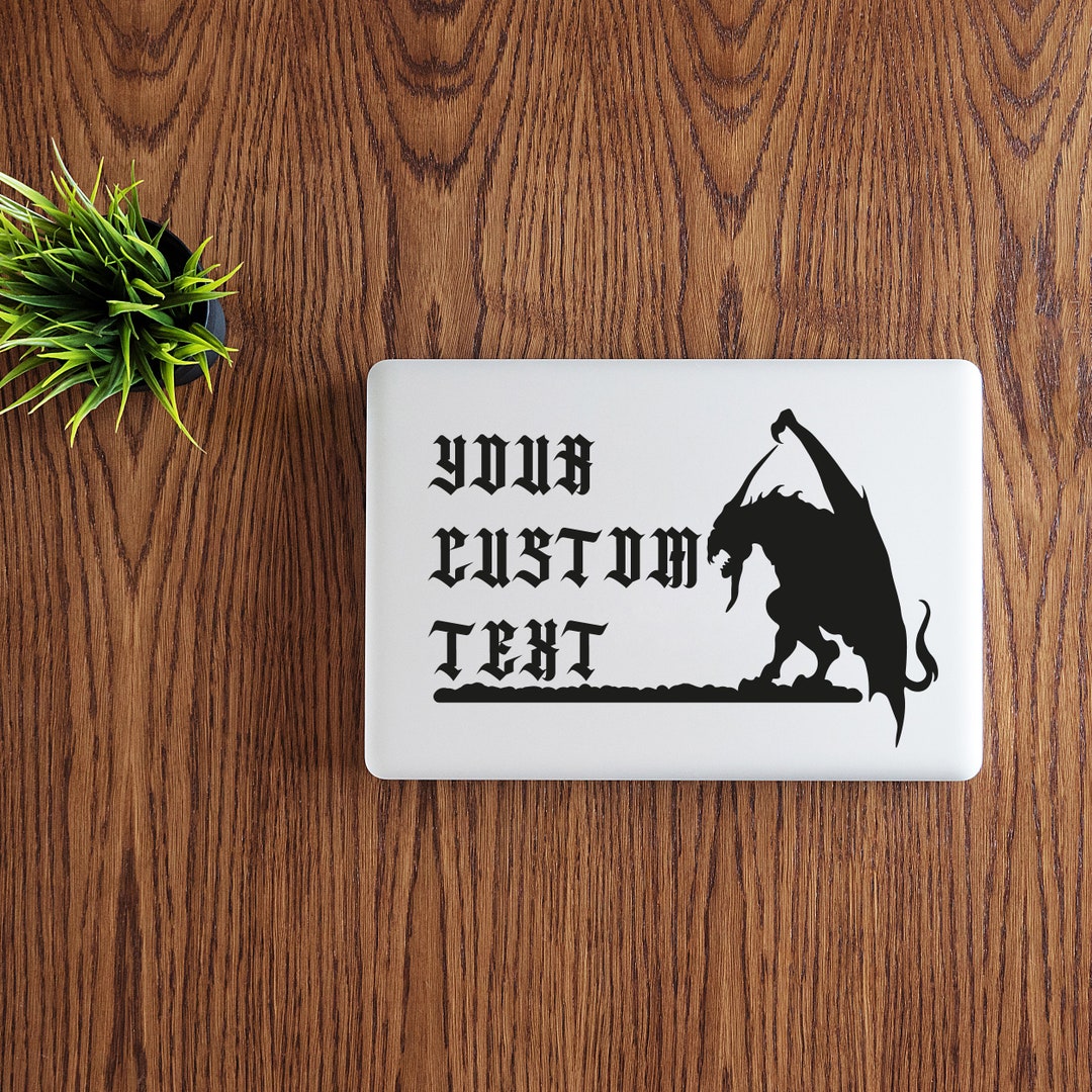 Halloween Gargoyle Sticker With Custom Text - Halloween Decal With ...