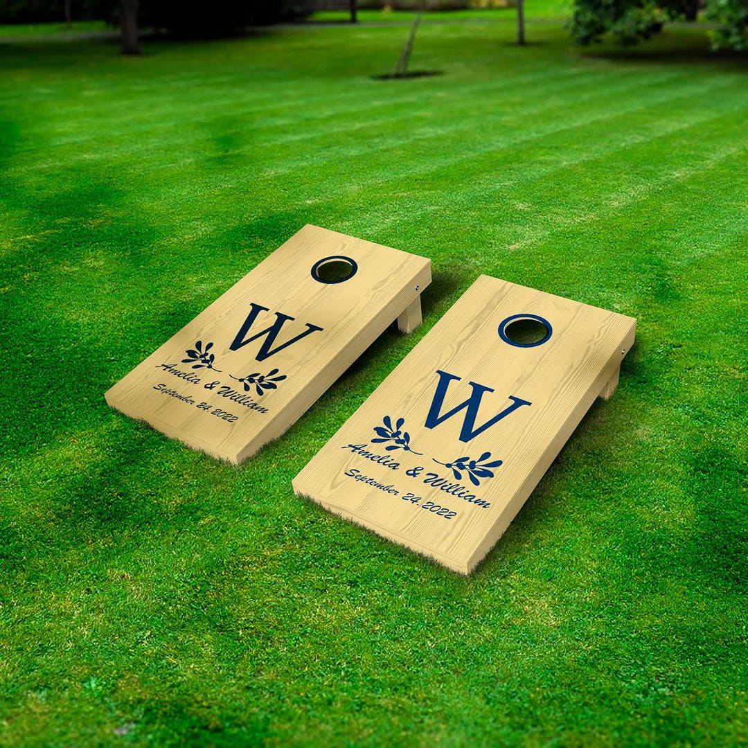 Cornhole Decals Personalized – Custom Vinyl Name Stickers – Monogram ...