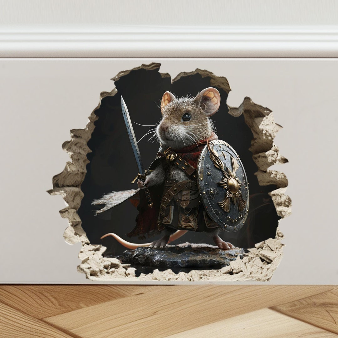 Mouse Hole Wall Sticker Decal for Baseboard - Mouse Decals Home Decor ...