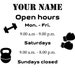 Gym Custom Business Sign With Sport Equipment Picture Gym Hours of ...