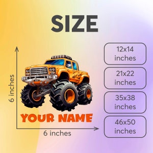 Monster Jam Wall Stickers Car Wall Decals for Boys Room Colored Monster ...