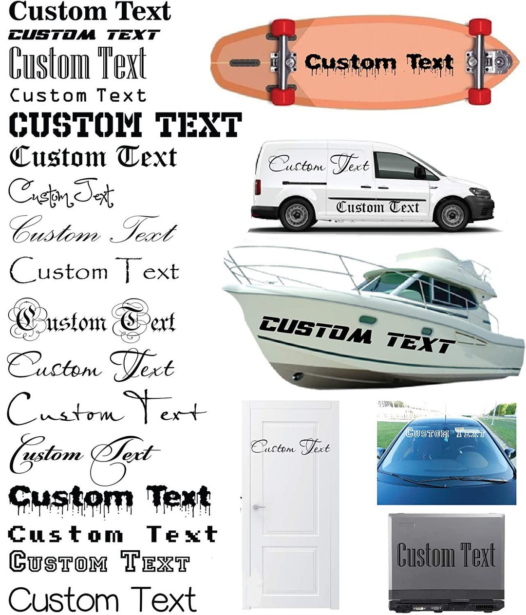 Personalized Design Your Own Name Custom Vinyl Sticker Car Window Boat ...