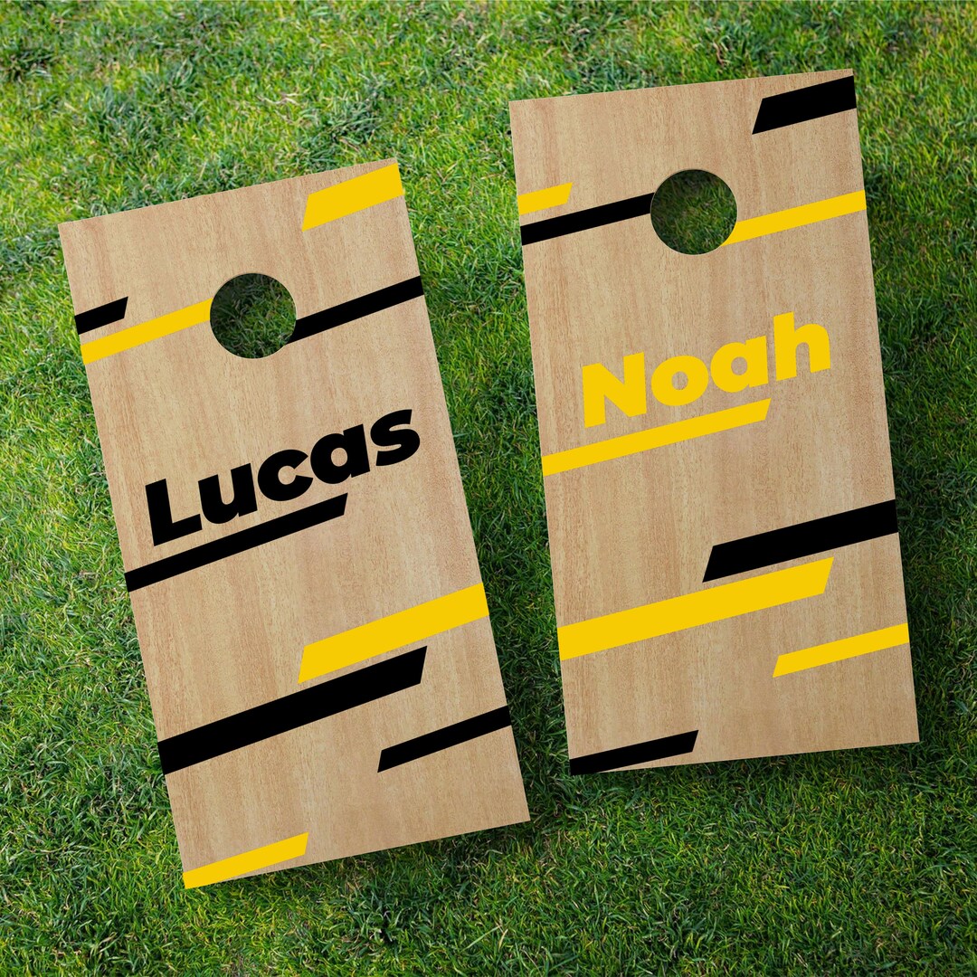 Cornhole Custom Decal With Strips and Your Name - Personalized Cornhole ...