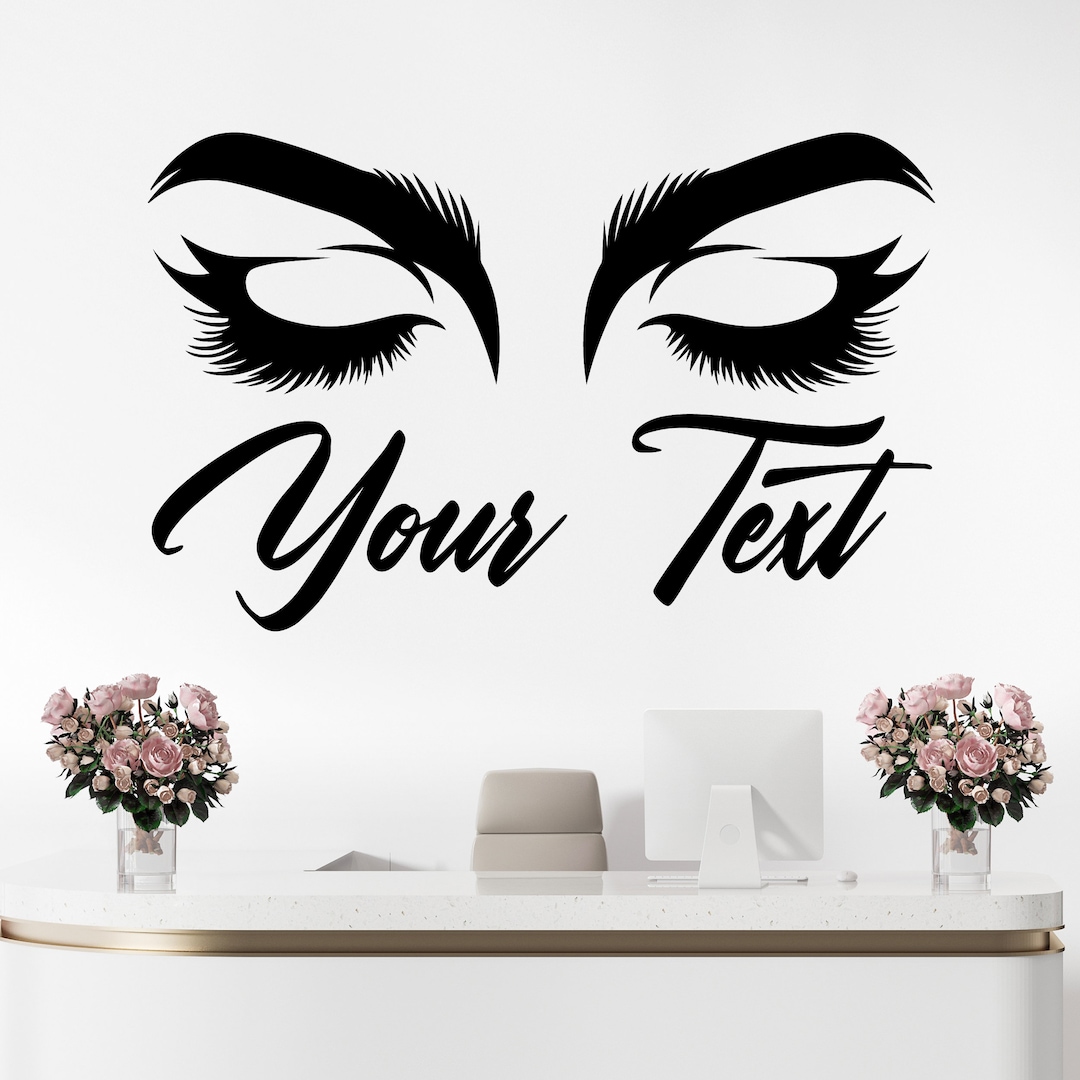 Beauty Wall Decals Bedroom Wall Decal Eyelash Eyebrow Wall Sticker ...