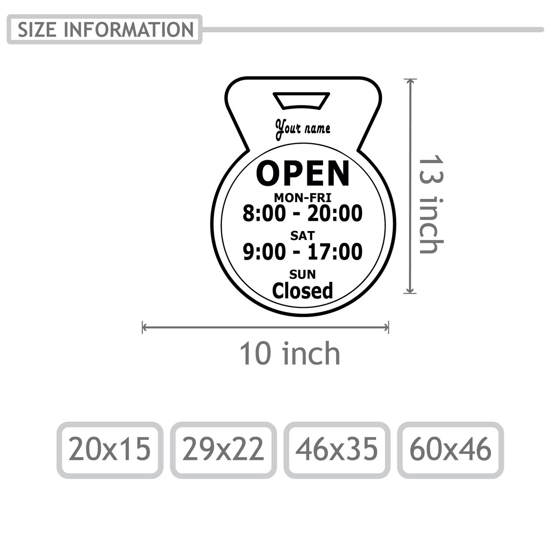 Creative Gym Custom Signs for Business Hours in Kettlebell Form ...