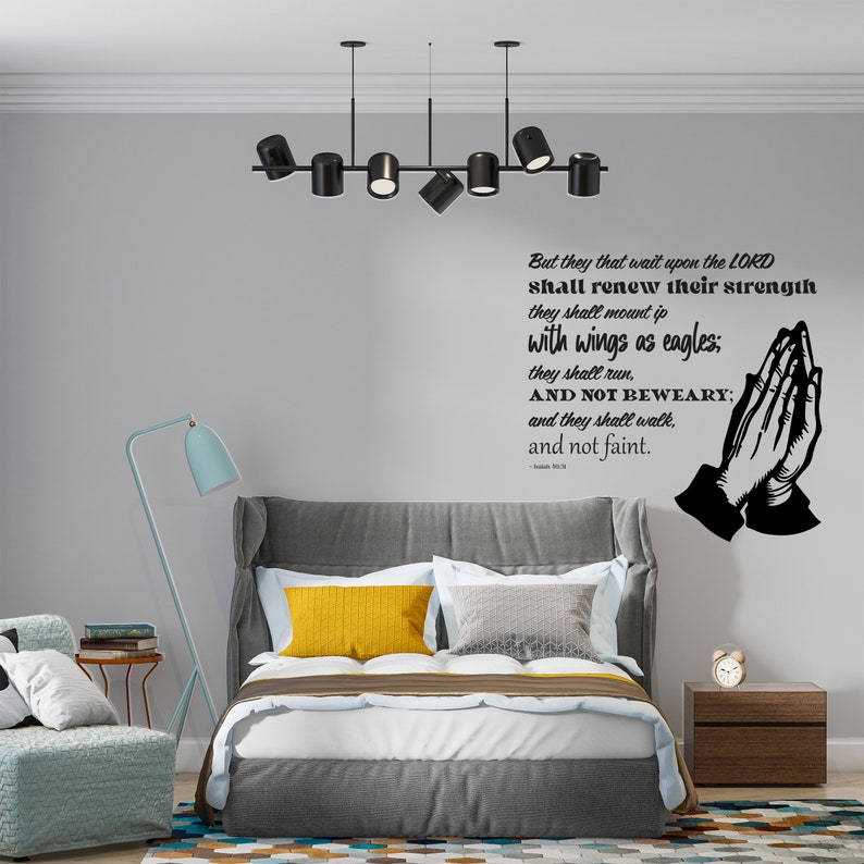 Prayer Hands Drawing Biblical Quotes Wall Decor Wall Decals - Etsy
