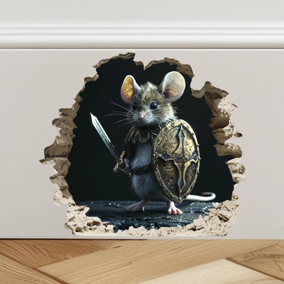 Mouse Wall Sticker - Mouse Hole Wall Art - Mice Home Decor - 3d Mouse ...