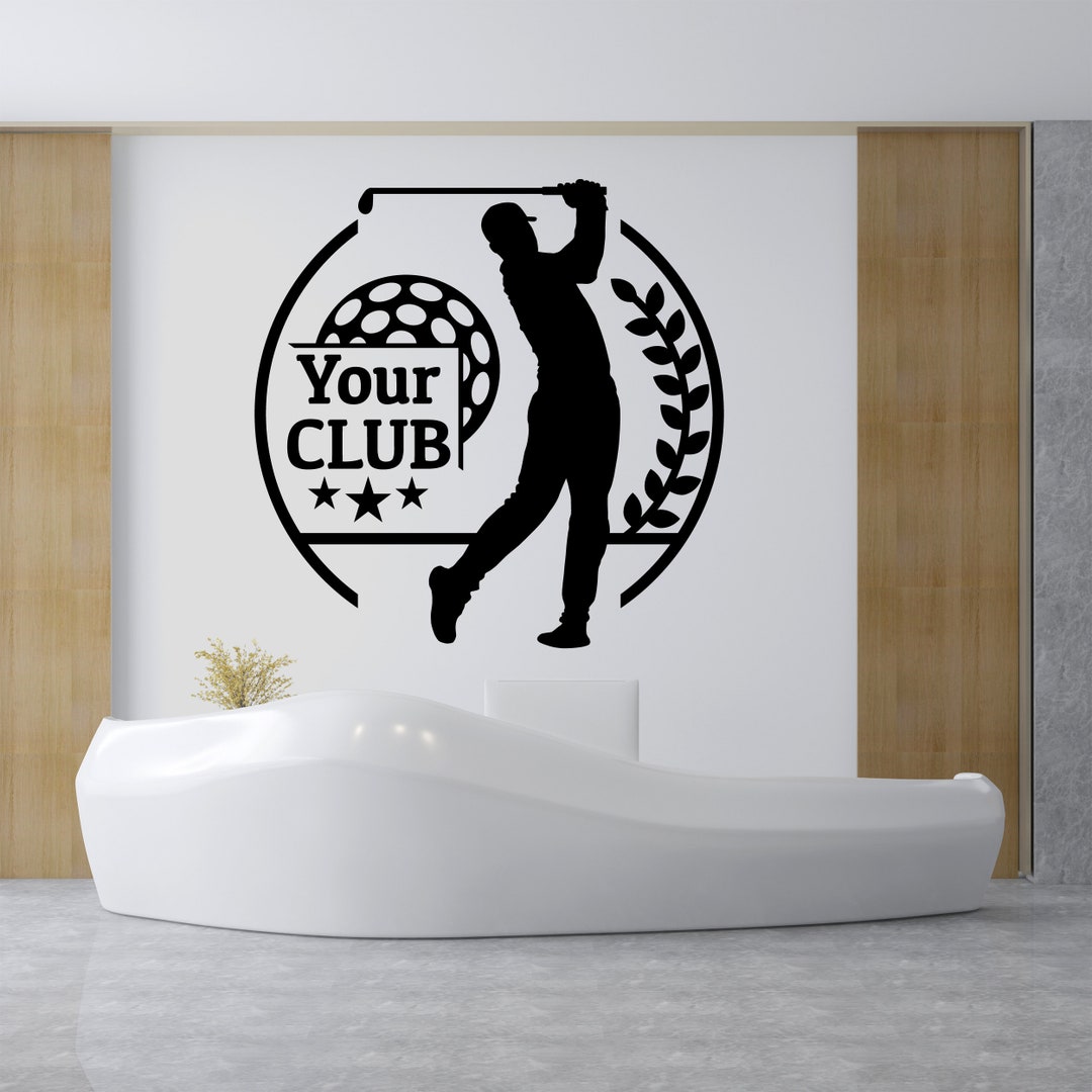Golf Player Figure Drawing Personalized Golf Sticker With Sign - Golf ...