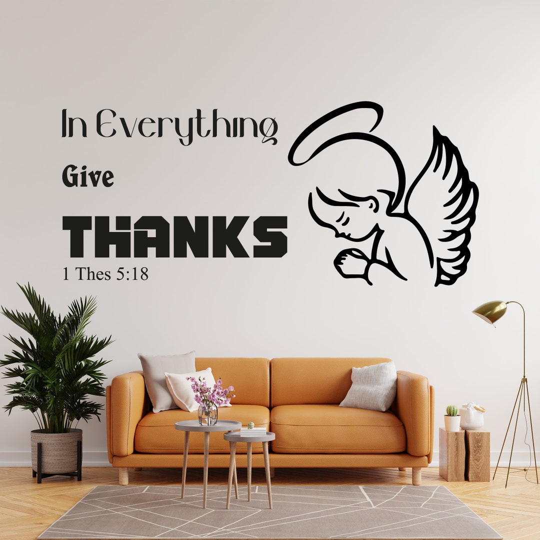 Bible Inspirational Wall Stickers With Angel Drawing - Wall Decals ...