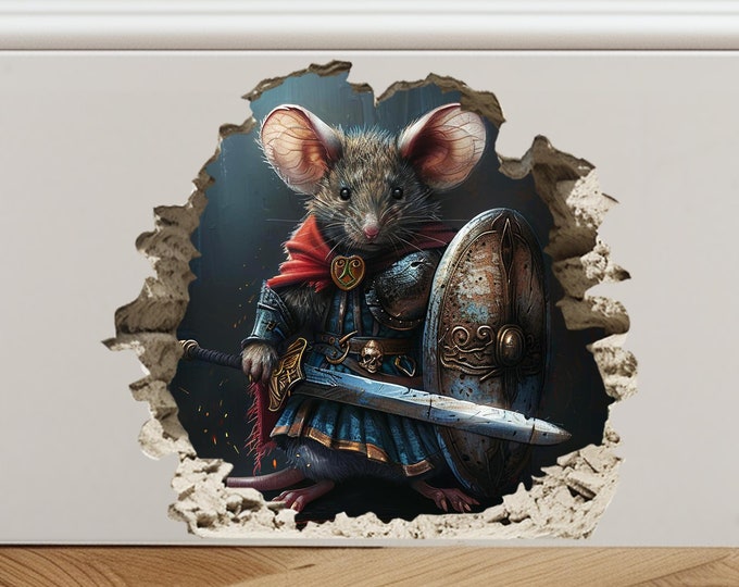 Mice Decals Set of 12 Mouse Silhouette Stickers & 3 Mouse Holes ...