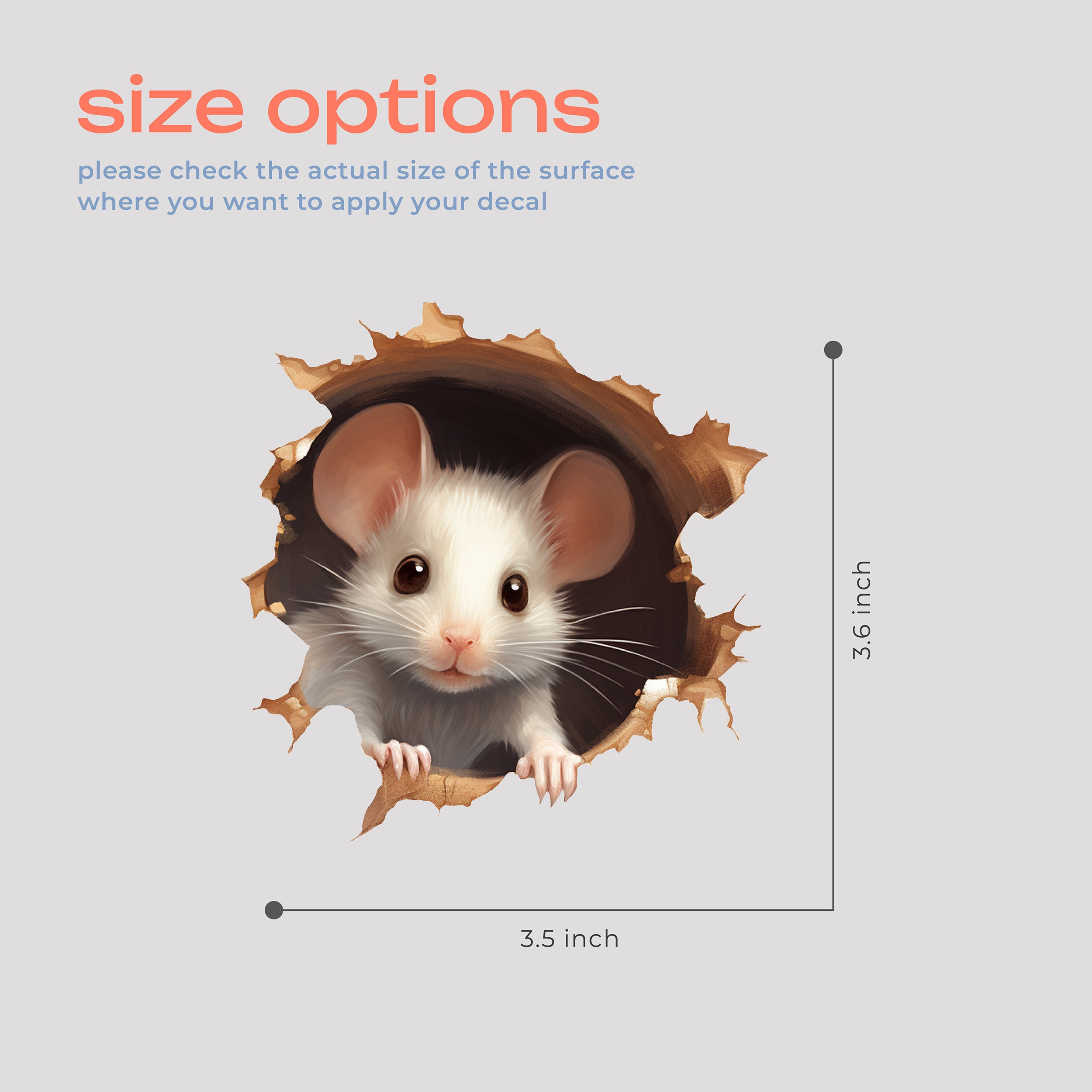 Mouse Wall Decal 3D Mouse Hole Stickers Mouse Hole Wall Sticker Mouse ...