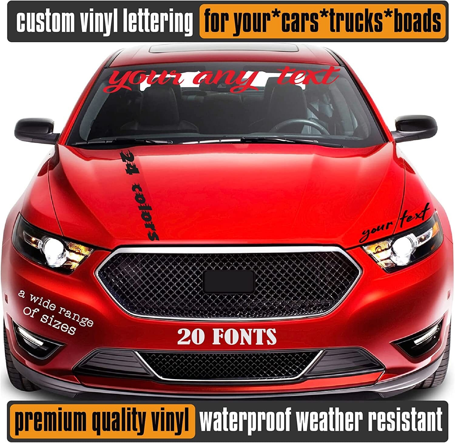 Vinyl Lettering Stickers With Your Custom Text Use on Cars, Trucks ...