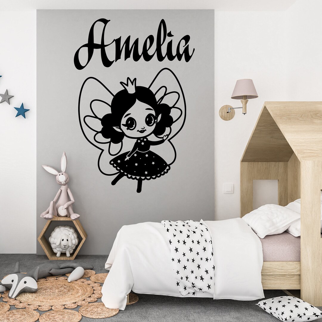 Princess Cartoon Drawing Amelia Wall Decor - Fairy With Crown Picture ...