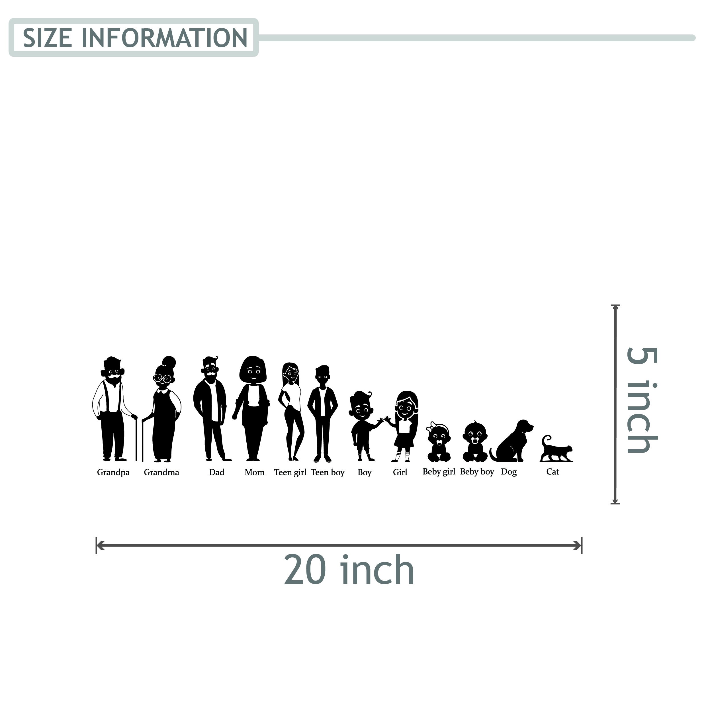 Lovely Family Car Stickers With Grandma Parents Kids and Their Pet ...