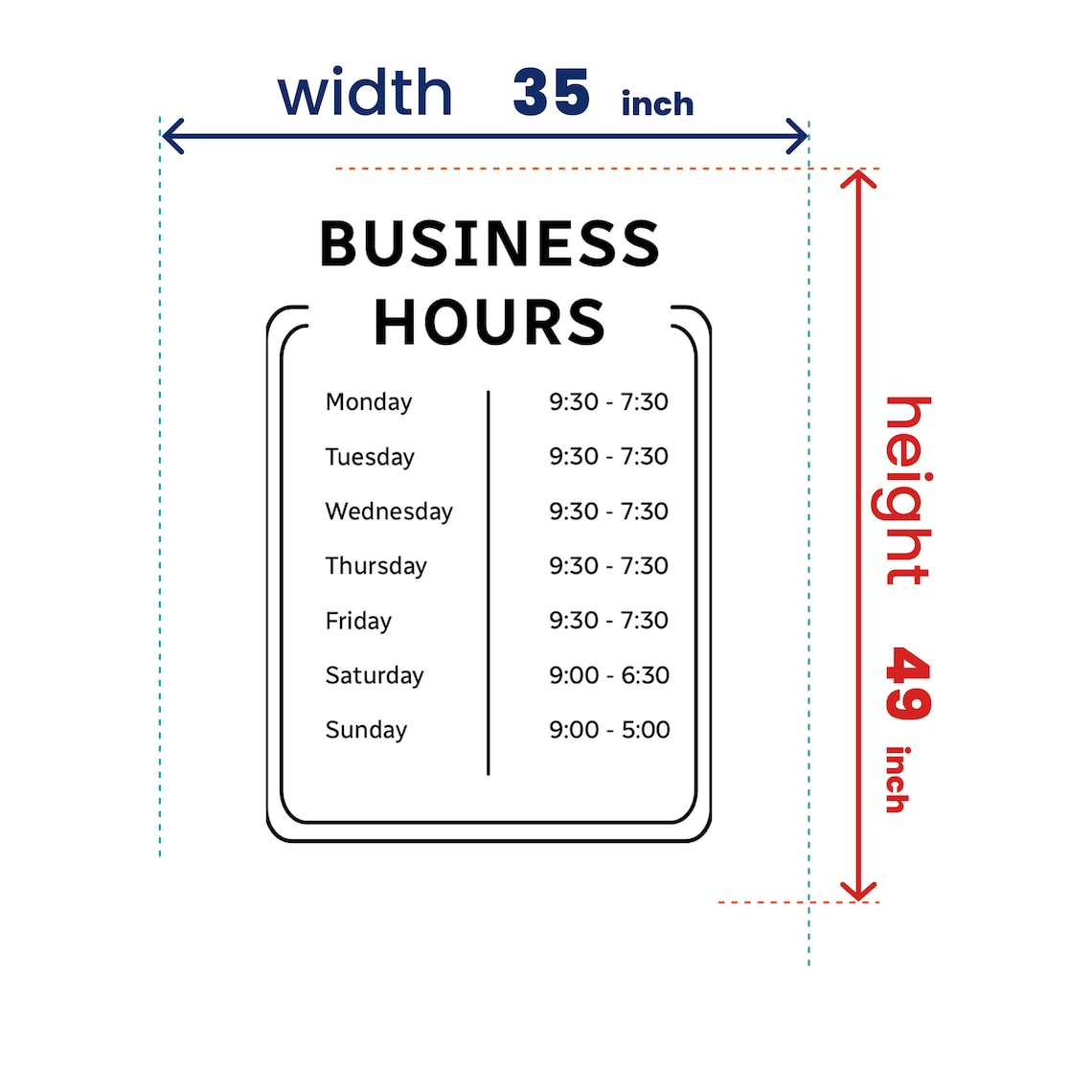 Custom Business Hours Sign Storefront Decal Restaurant - Etsy