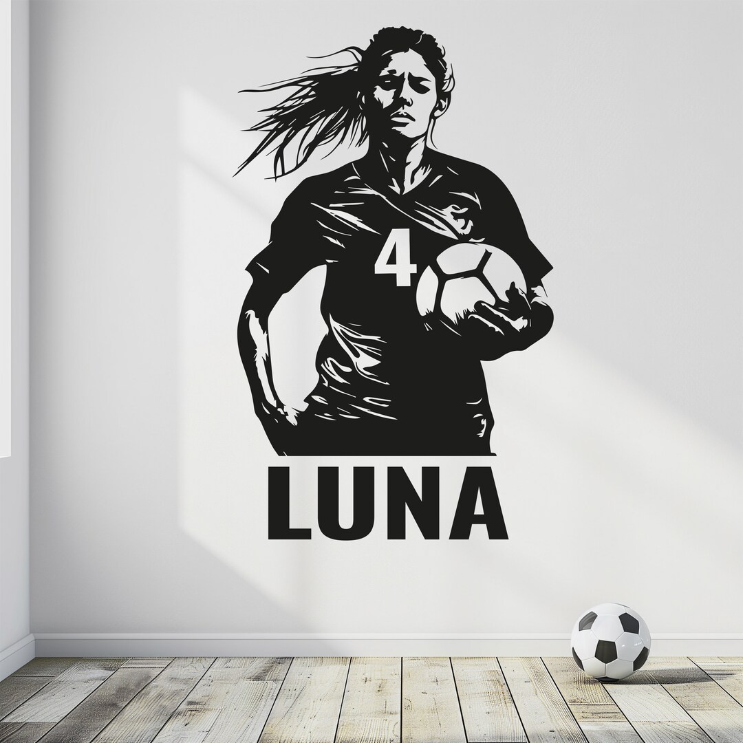 Soccer Wall Decals for Boys Bedroom Wall Decal Soccer Players Wall ...