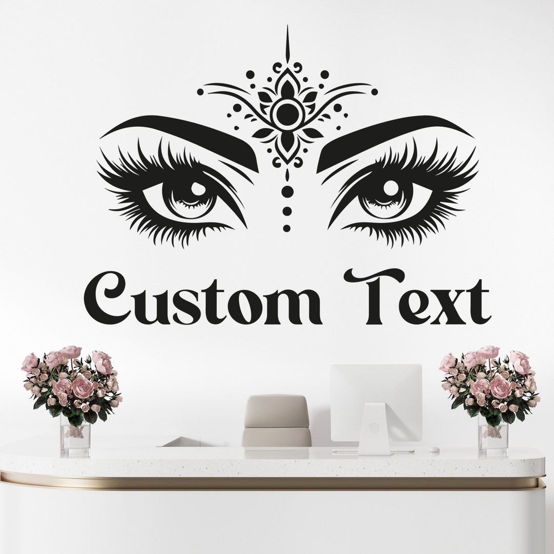 Eyebrow Wall Decal Makeup Decals for Walls Eyelashes Decals for Walls ...