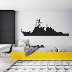 War Battleship Decal Sticker Vinyl Wall Home Office Decor Sea Model Kit ...