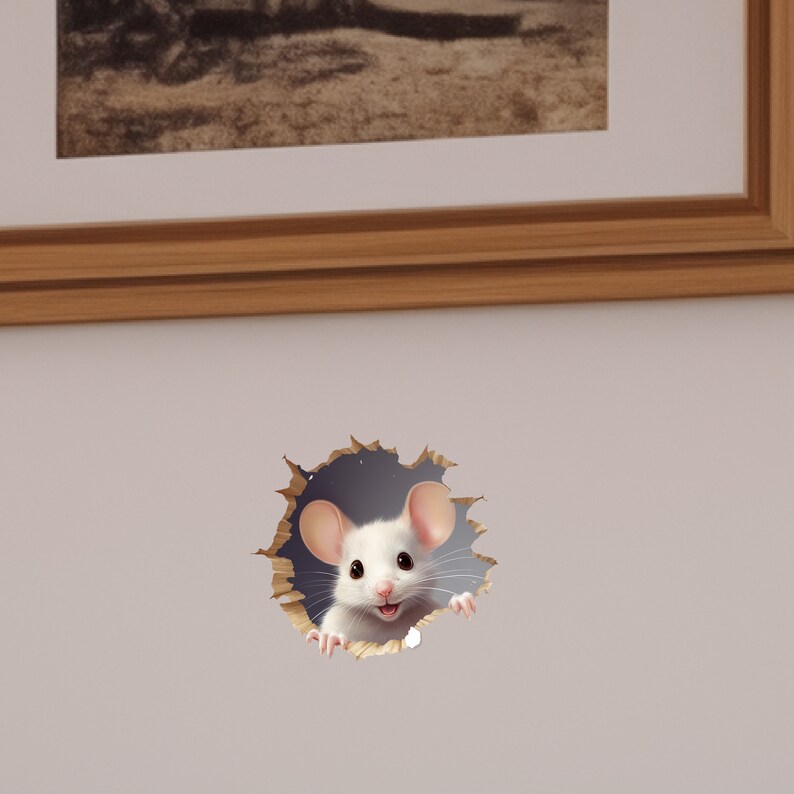 Mouse Stickers for Walls Mouse Decals Mouse Hole 3d Mouse Wall - Etsy