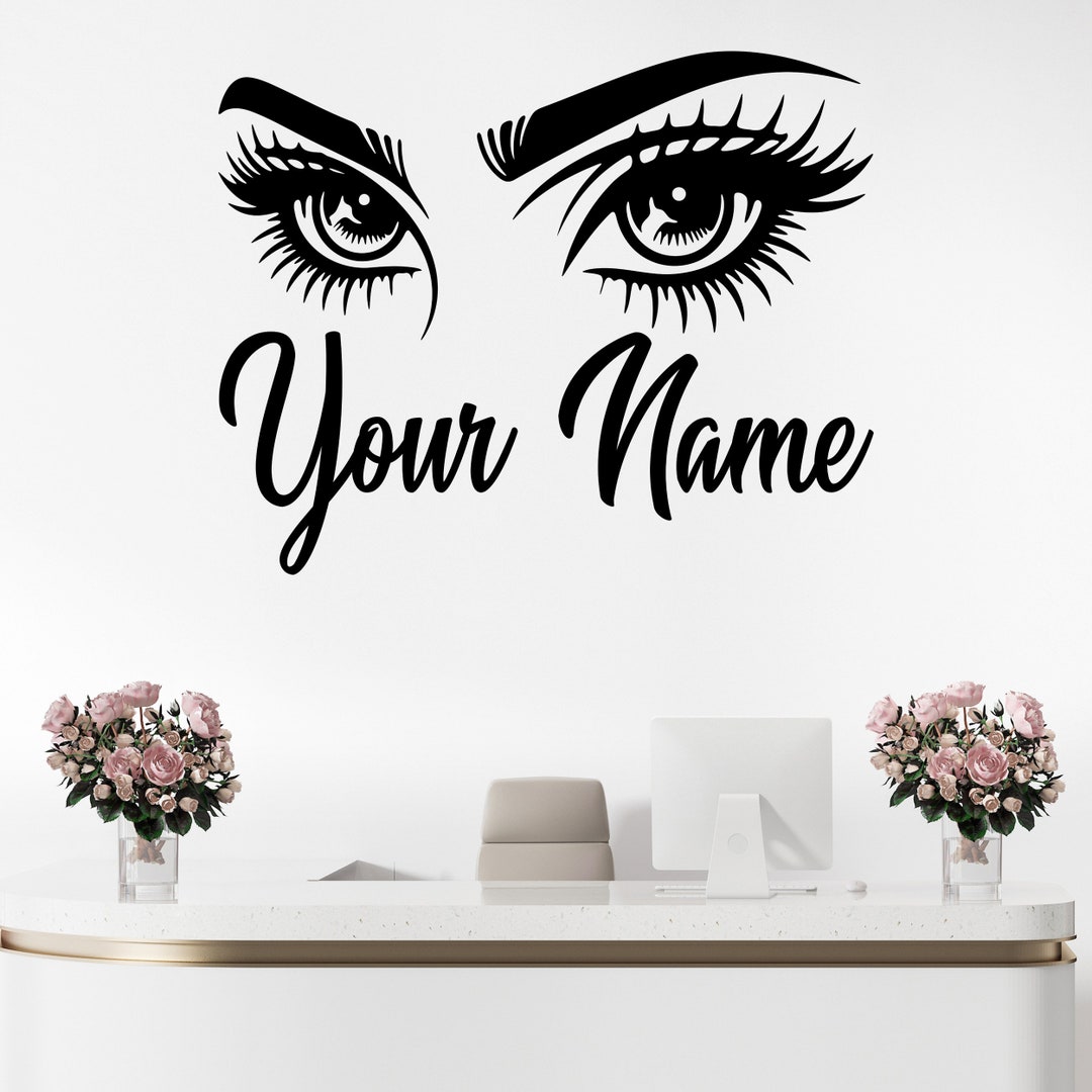 Eyelashes Decals for Walls Makeup Decals for Walls Bedroom Wall Decal ...