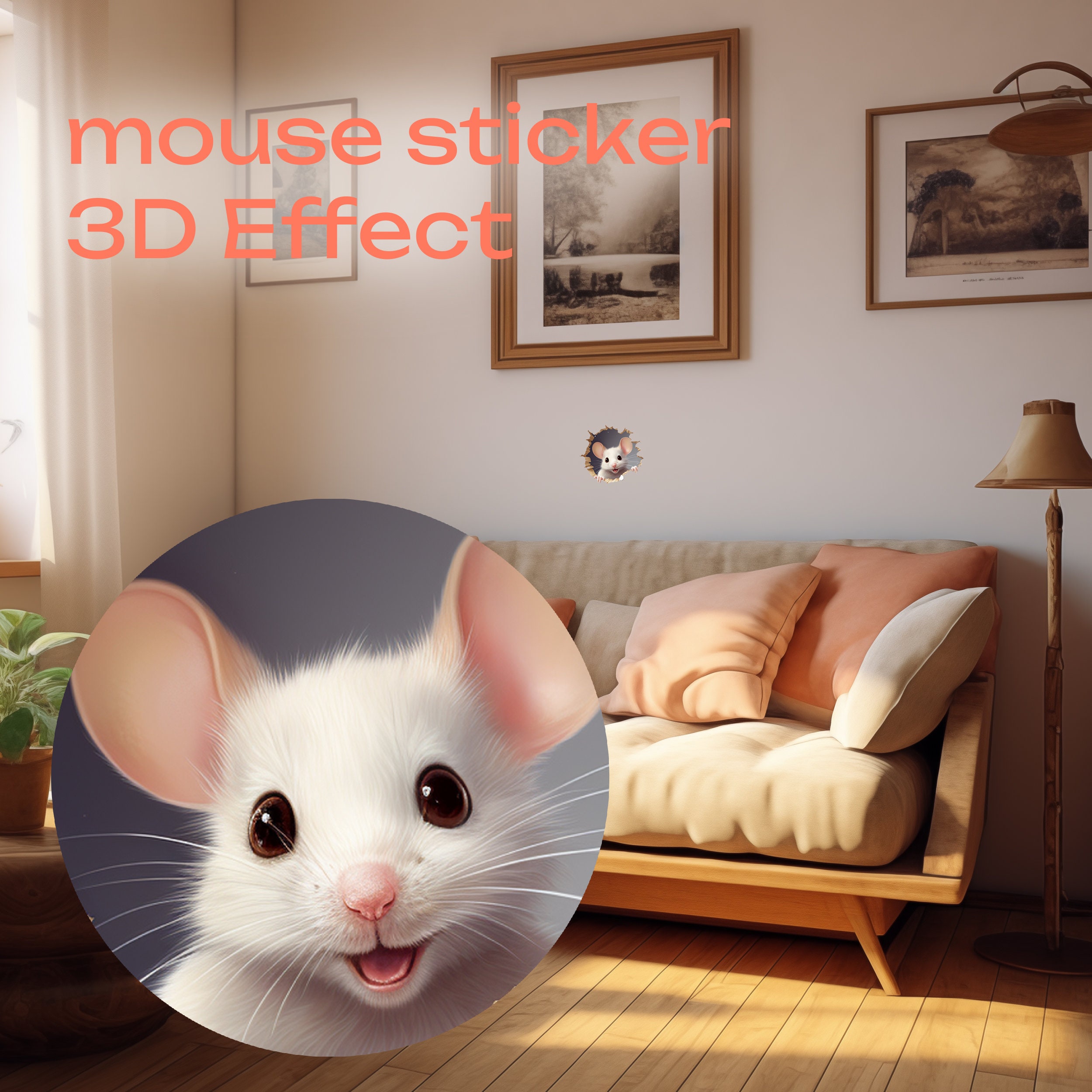 Mouse Stickers for Walls Mouse Decals Mouse Hole 3d Mouse Wall - Etsy