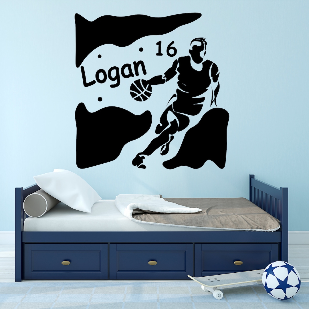 Basketball Player Sticker With Individual Name, Number Basketball ...