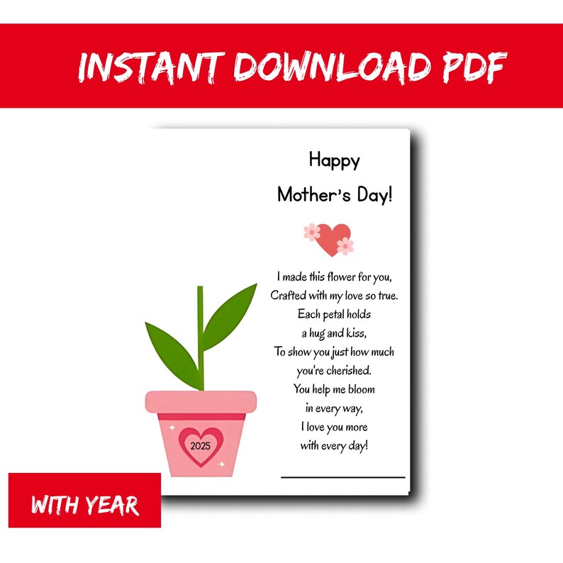 Mother's Day Handprint Craft for Kids | Gift for Mom | Flower Poem ...